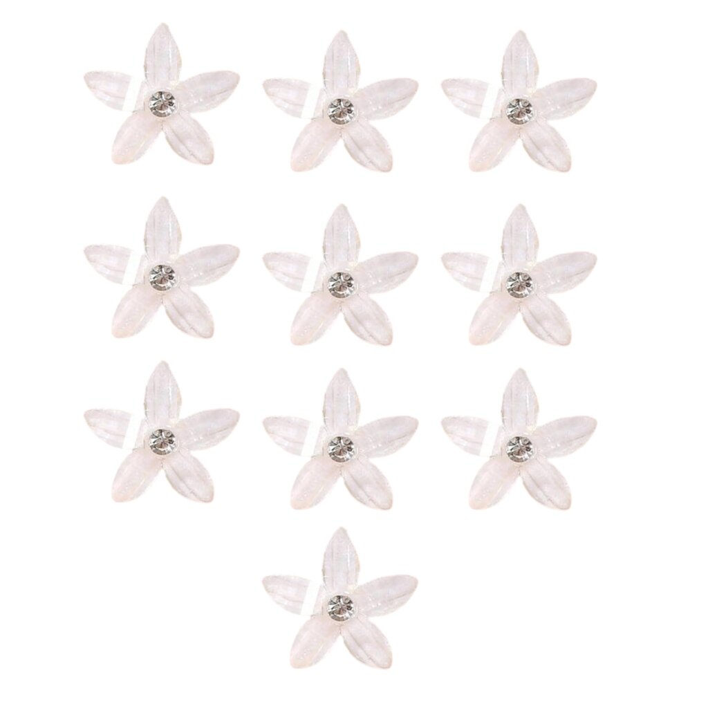 1 упаковка из 10 штук, маленькие заколки сбоку в виде цветка, заколка для головного убора-белая