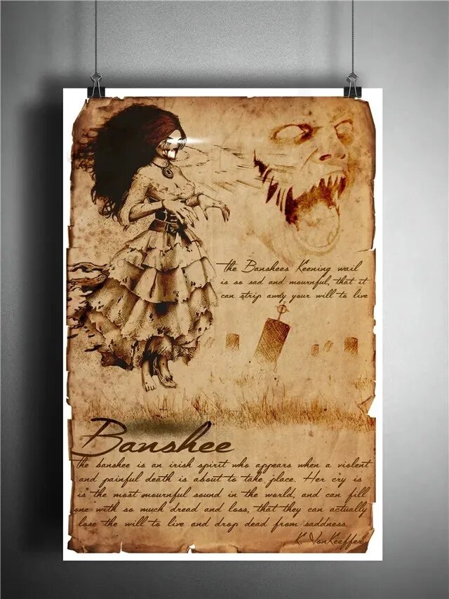 Винтажный Сексуальный Вампир, Мифический Монстр, Дьявол, Постер Без Рамы, Печать На Холсте Для Девочек, Волкодав, Волшебное В.