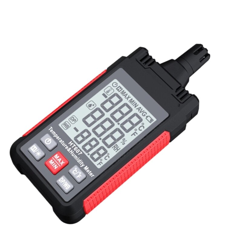Измеритель температуры и Влажности с Жидкокристаллической Подсветкой с Влажной Лампочкой Для Хранения Данных Цифровой Гигрометр для Использования внутри помещений