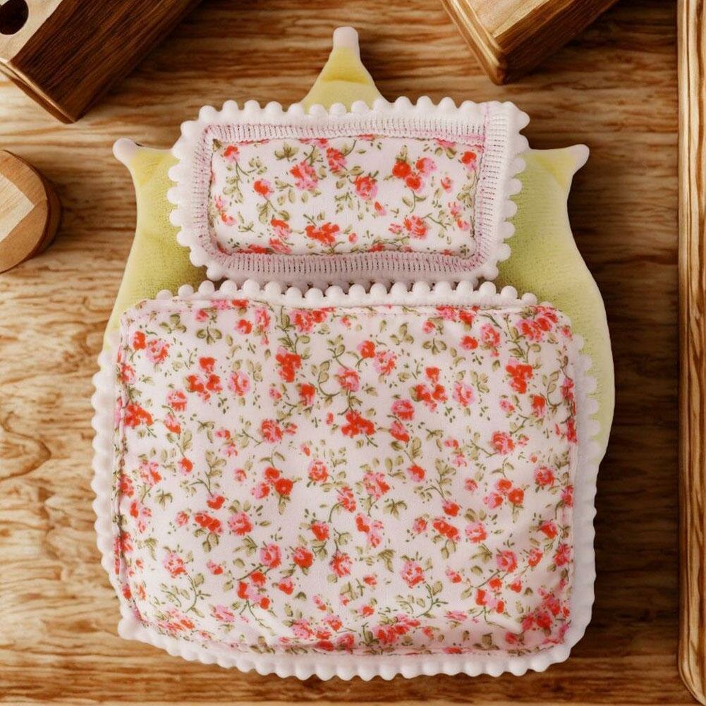 Комплект подушек + подушек + одеяла 17 см, для плюшевой куклы LABUBU, игрушечный домик, аксессуары