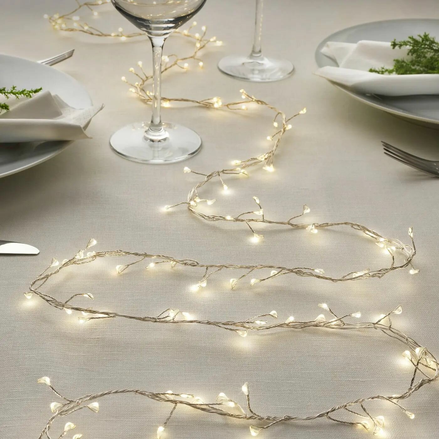 IKEA Электрогирлянда уличная Елочки Флуоресцентная 160 ламп, 3.5 м, питание От батарейки, 1 шт