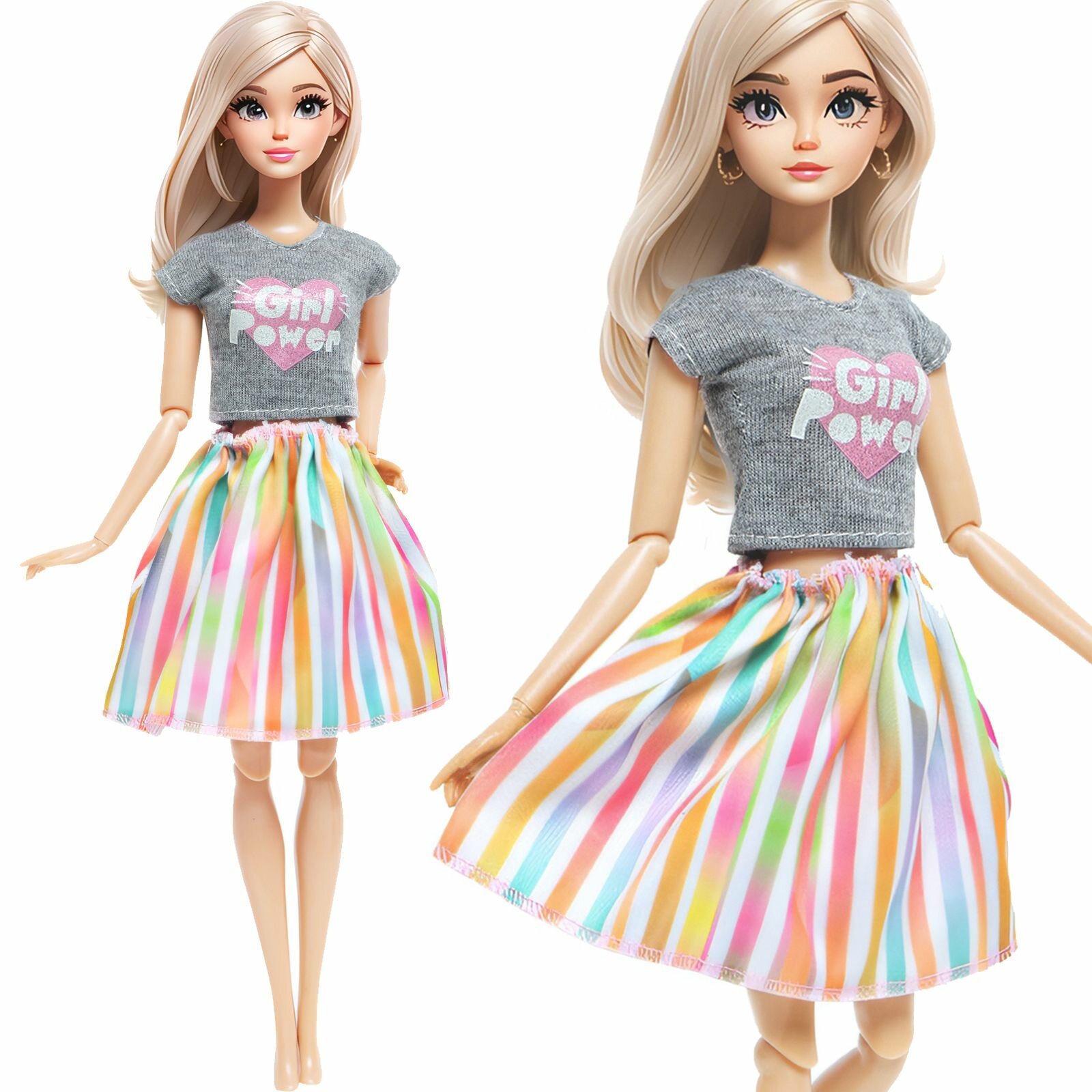 Набор одежды для куклы барби, Футболка + юбка Одежда для кукол 29-30см аксессуары