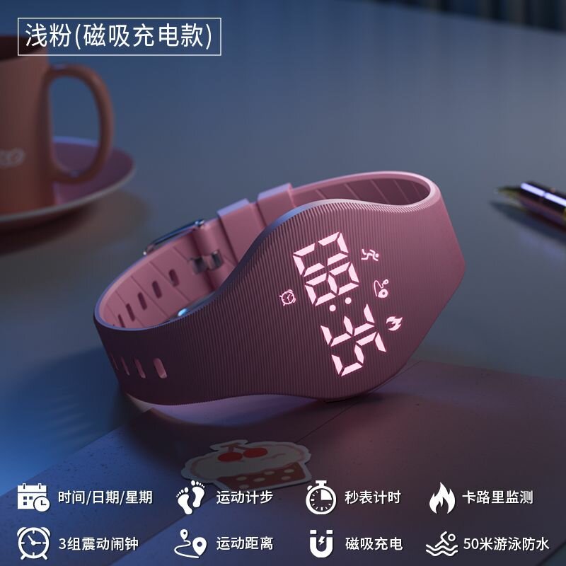 Студенческие часы для девочек средней и старшей школы, простые и стильные, новая модель 2025 года, с подсветкой и будильником, спортивные водонепроницаемые электронные часы, модные для мальчиков.