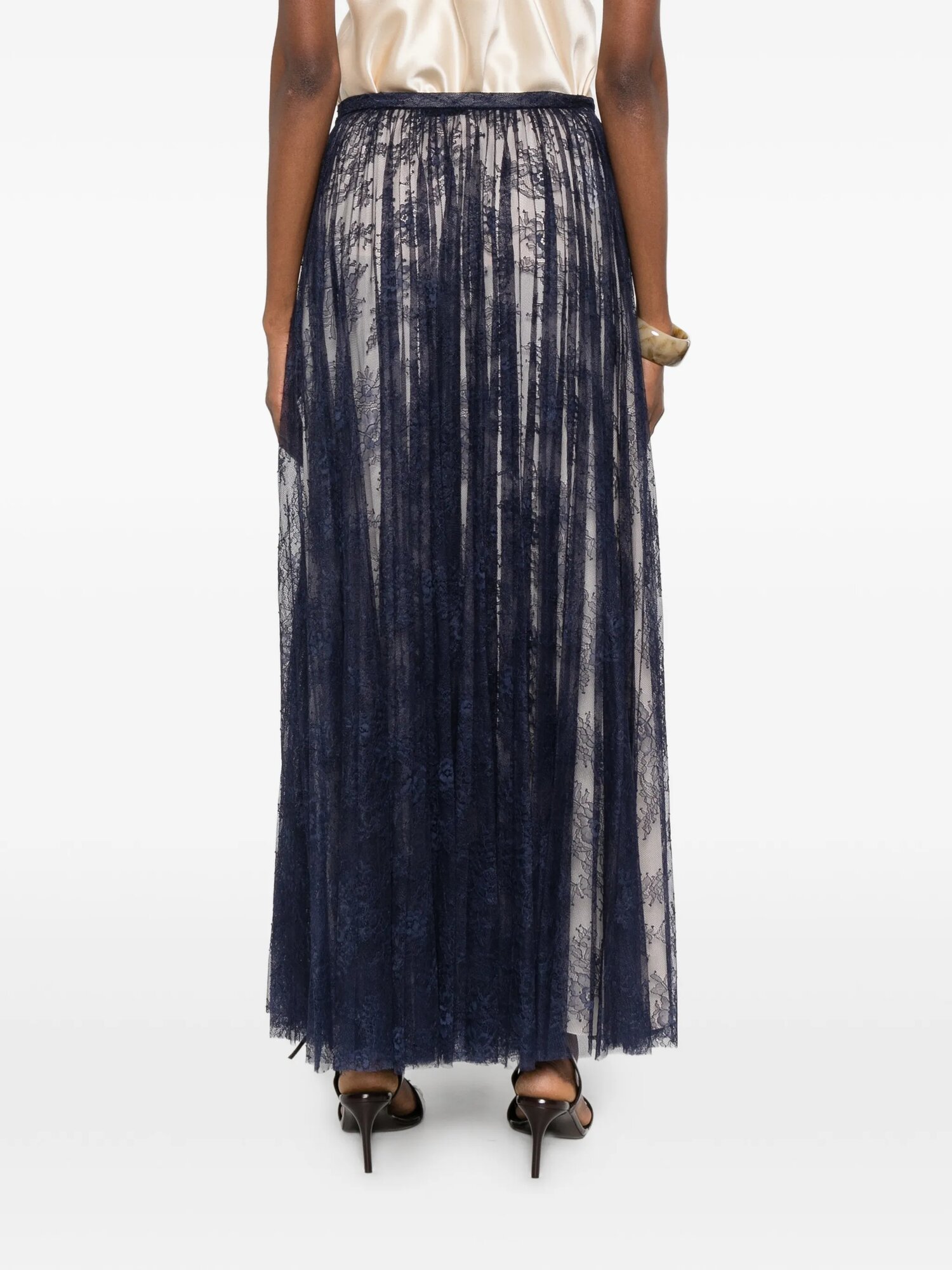 Юбка Alberta Ferretti Laced maxi skirt, размер 44, blue — фото 1