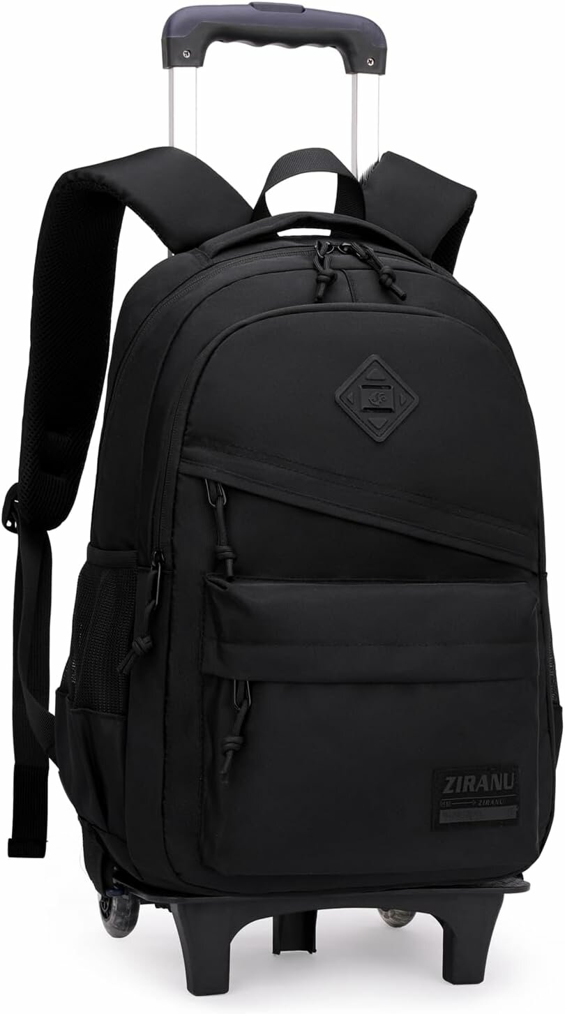 HAQI Рюкзак на колесиках для школы, детский дорожный чемодан на колесах, вместительный ранец для мальчиков и девочек начальной и средней школы