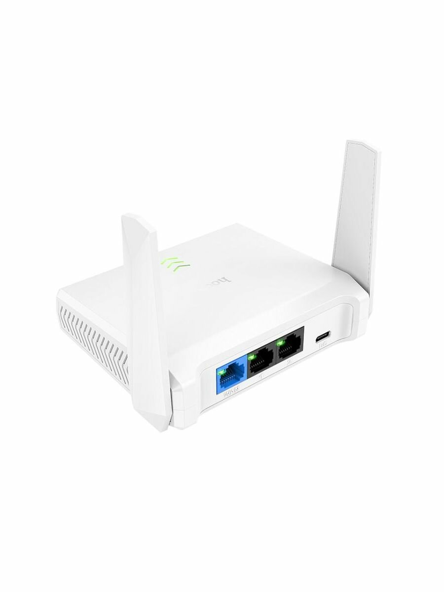 Беспроводной маршрутизатор hoco HI36 2.4G с двумя антеннами и поддержкой WiFi 4