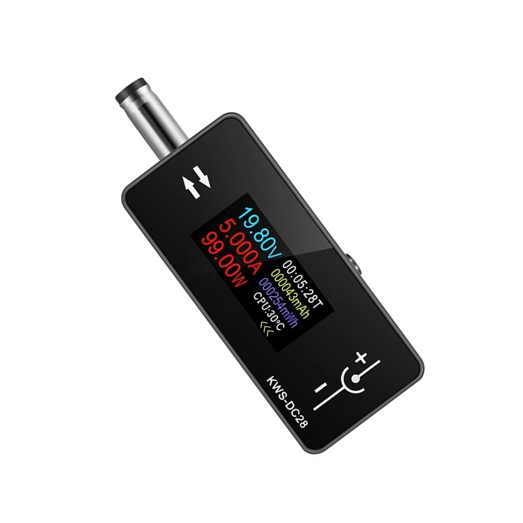 Амперметр напряжения 0,96-дюймовый дисплей DC5.5x2.5 Интерфейсный Тестер Измеритель мощности