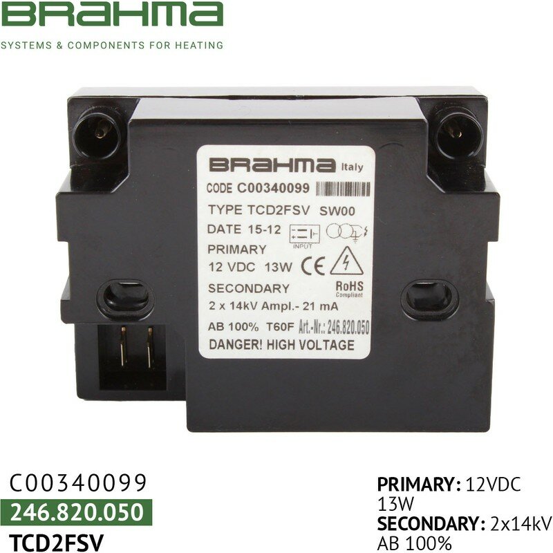 Трансформатор розжига Brahma TCD2FSV C00340099