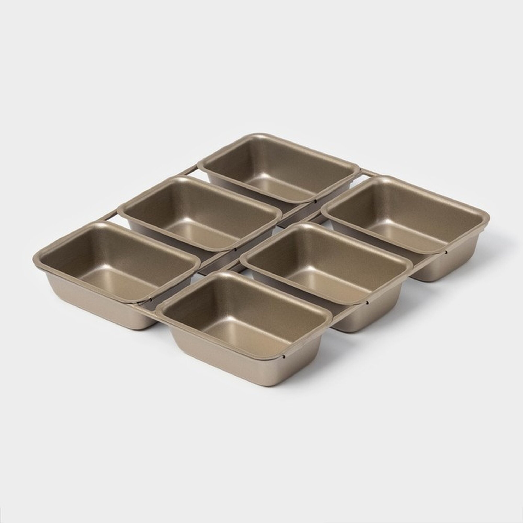 Форма для выпечки «Прямоугольник. Рэнди», 21,5×21 см, 6 ячеек, антипригарное покрытие, цвет золотой