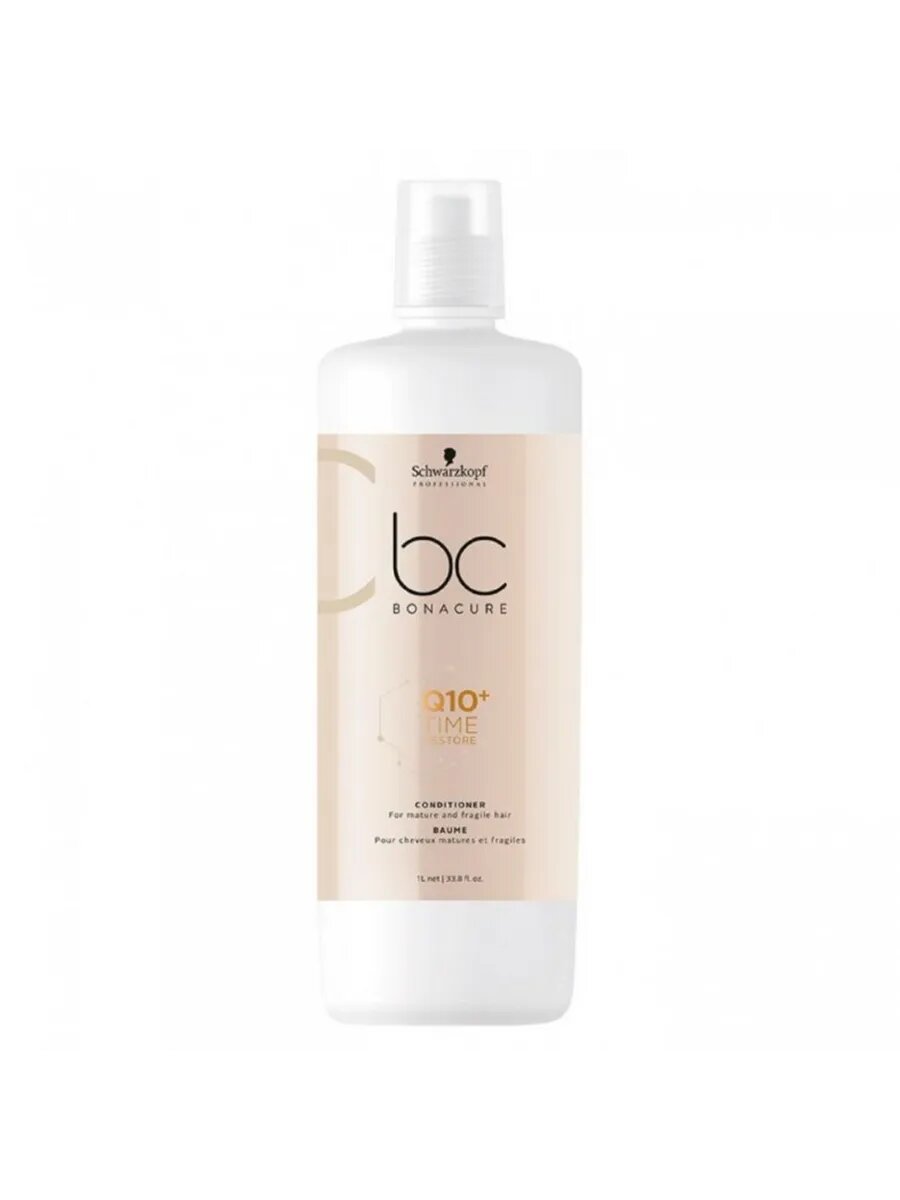 Кондиционер Schwarzkopf Bonacure Professional Time Restore Q10+, кремовый, для сухих волос, 1000 мл