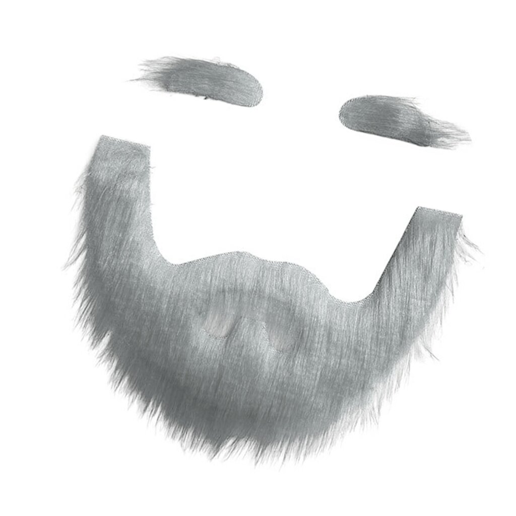 Забавные накладные брови с бородой-серо-черный