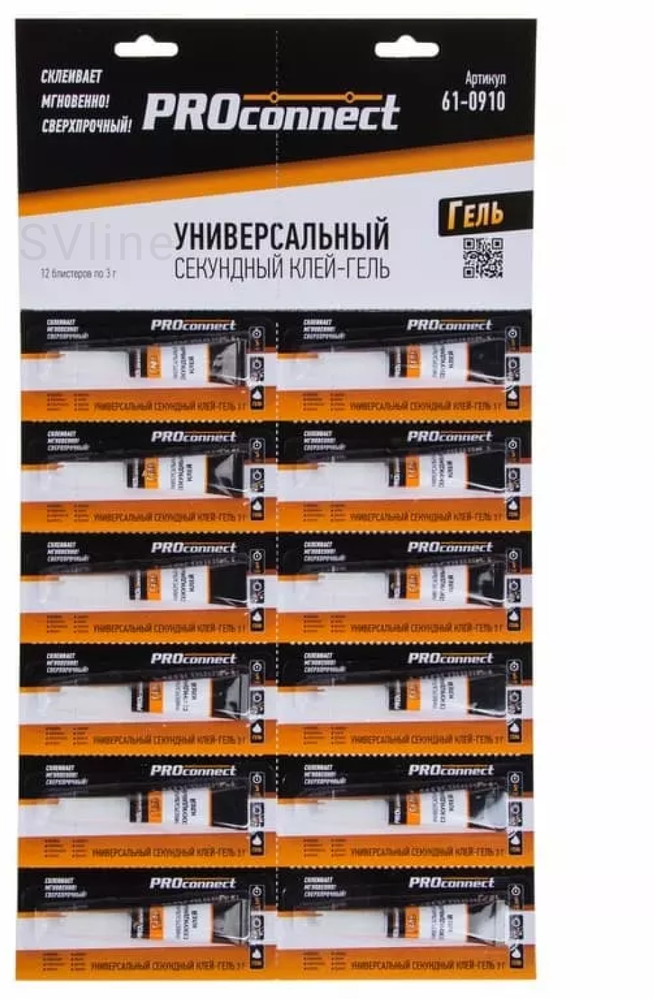 Универсальный секундный клей PROconnect (3 г) 12 шт. на мульти-карте