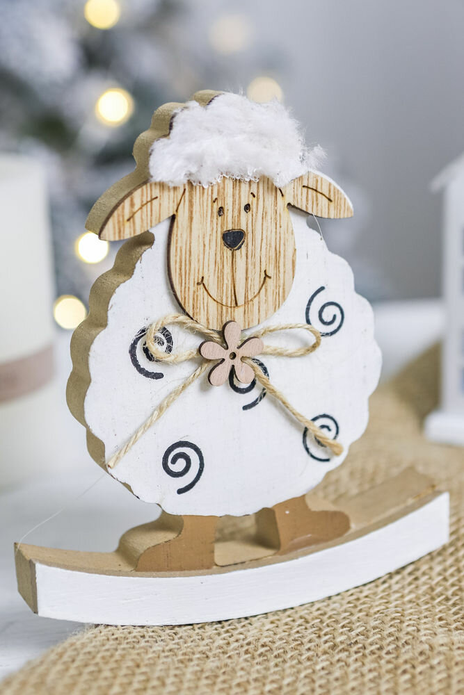 Декоративная фигурка овечка-любимка, дерево, 14 см, Breitner 22-0224