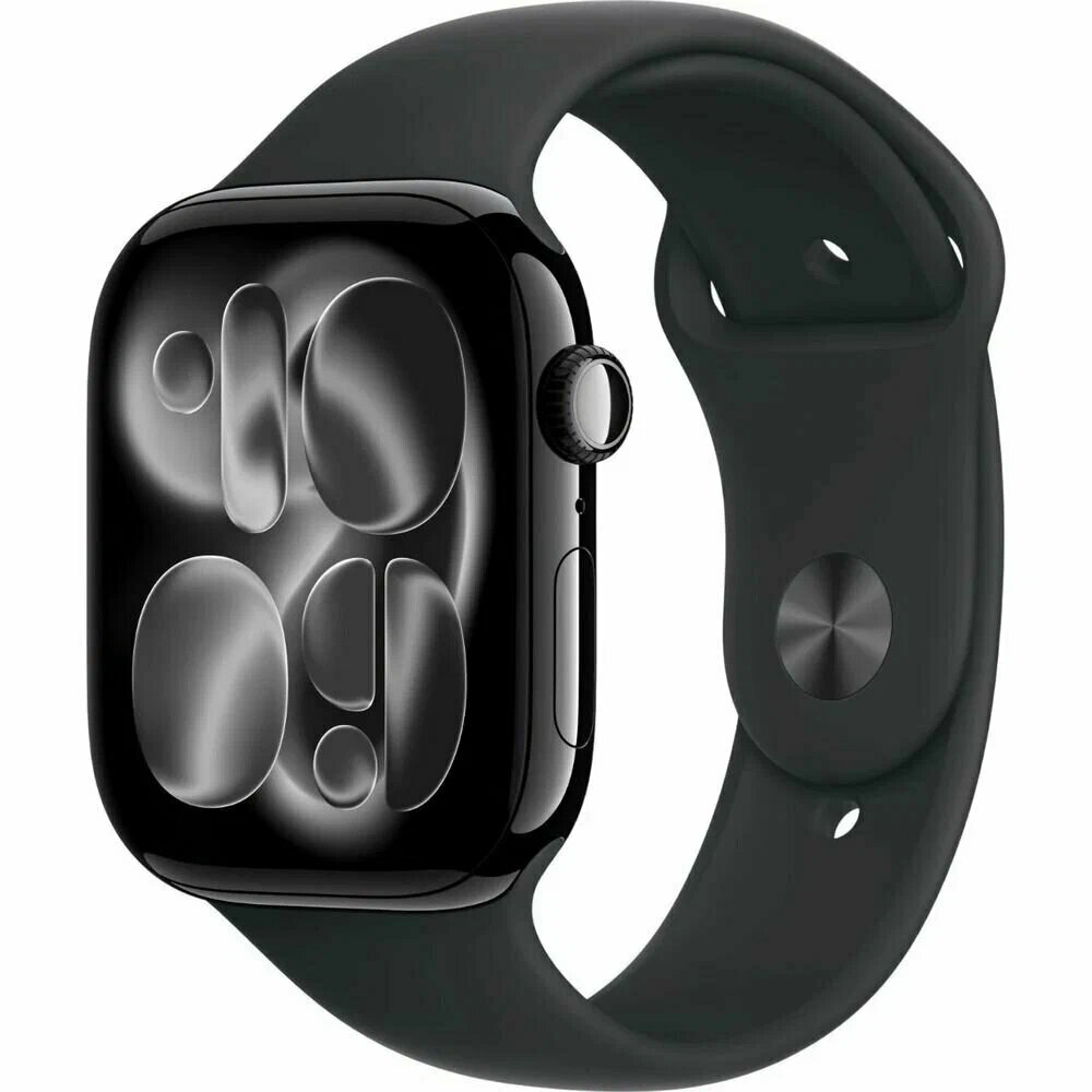 Умные часы Apple Watch Series 11 GPS 46mm Jet Black Aluminium Case with Black Sport Band - M/L MEUX4