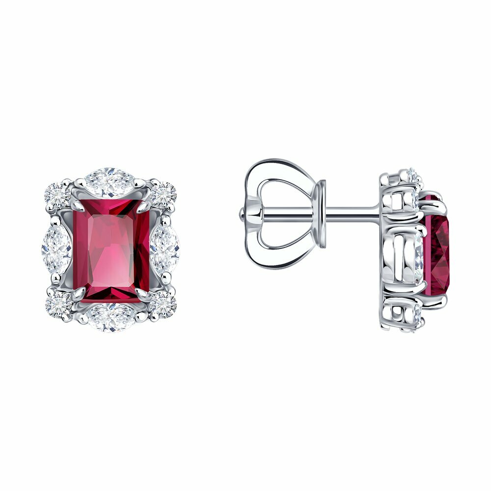 Серьги, белое золото, 585 проба