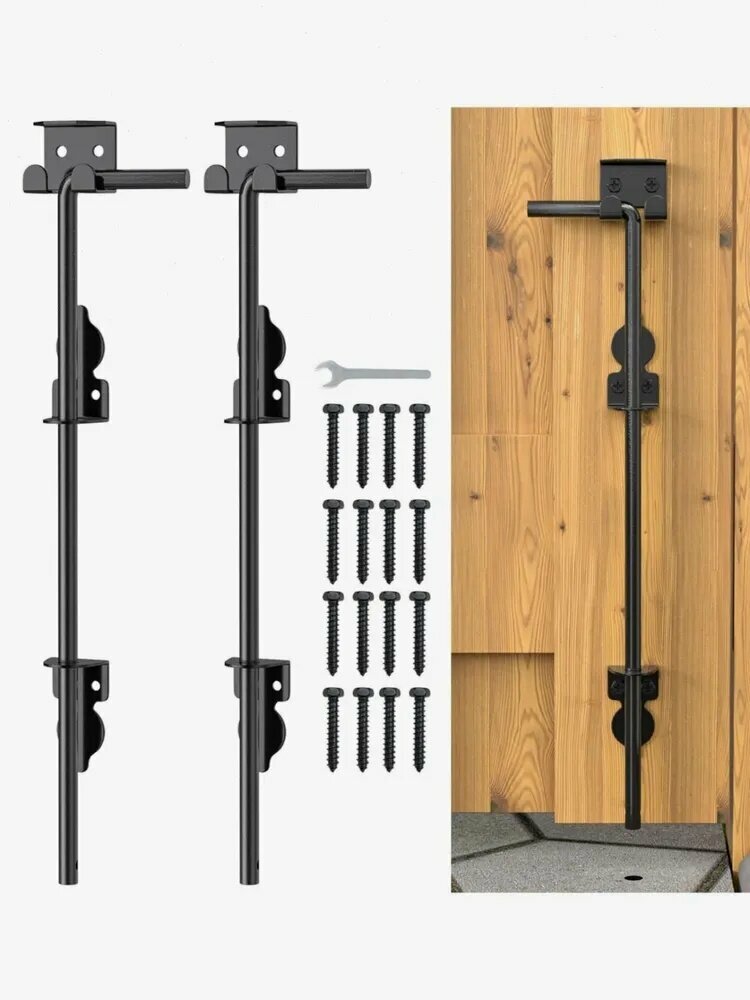 Эксклюзивный комплект из 2 сверхпрочных запоров для металлических ворот и деревянных ограждений, 18 дюймов