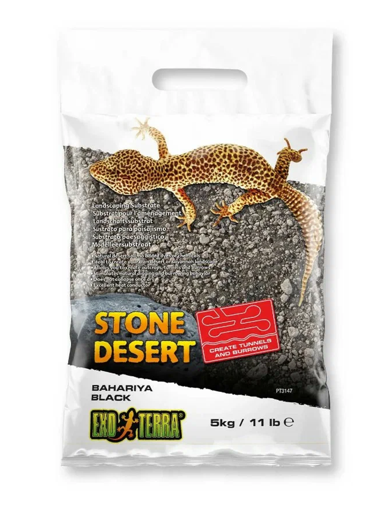 Грунт пустынный с глиной Exo Terra Bahariya Black Stone Desert черный 5 кг. PT3147