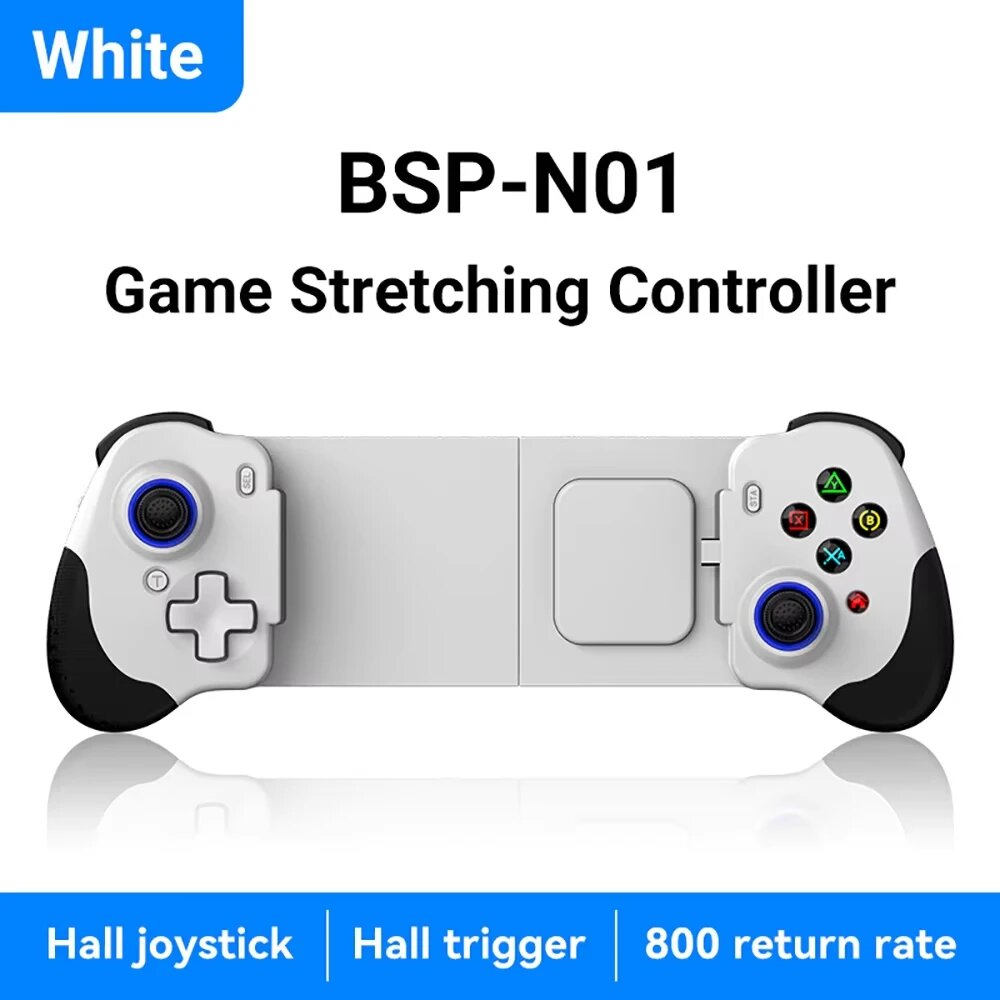 Белый геймпад BSP-N01 с Hall joystick и Hall trigger
