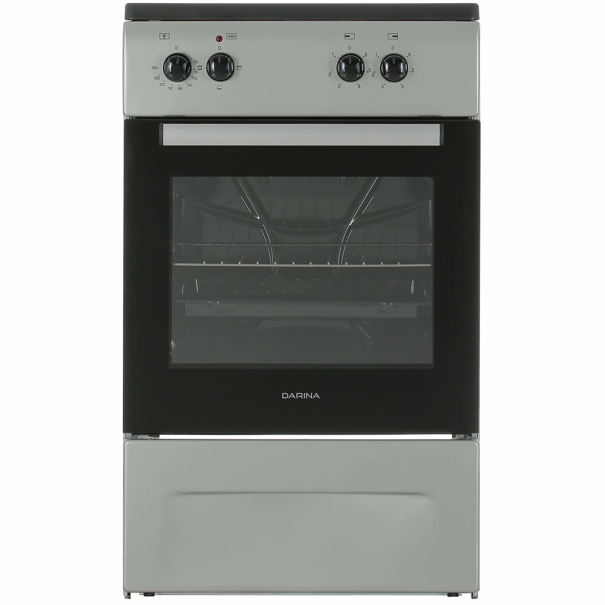 Электрическая плита DARINA 1F 5606S, 2 конфорки, электронное управление, серая
