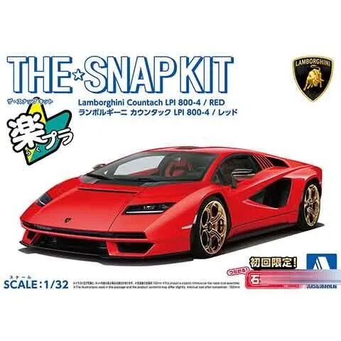 Сборная модель автомобиля Lamborghini Countach LPI 800-4 / RED, масштаб 1:32, пластик, ASHIMA