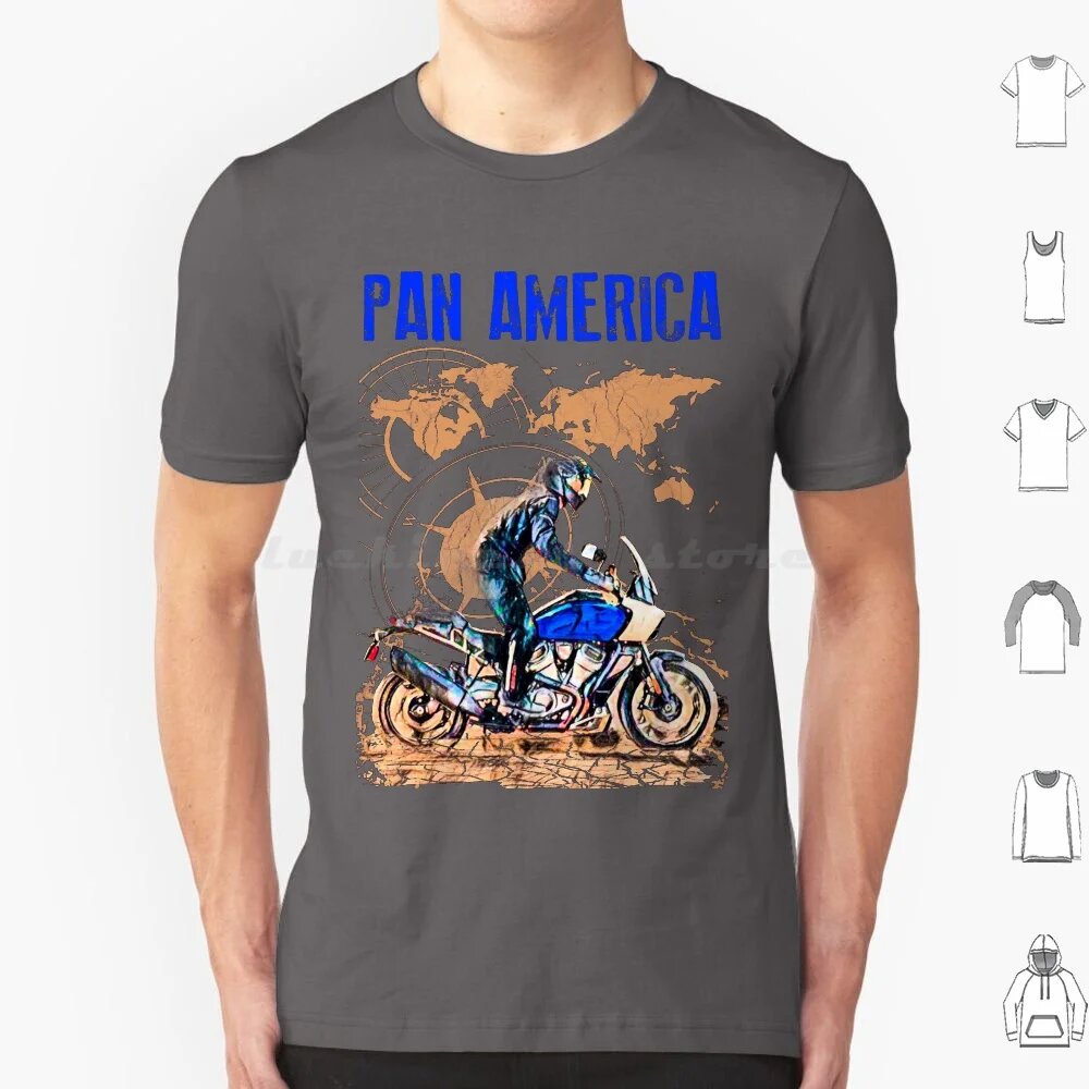 Футболка Pan America мотобайк темно-синий 6XL
