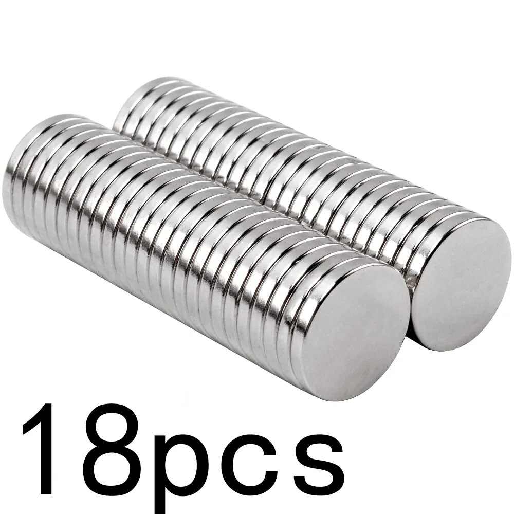 Неодимовые магниты дисковые 20x2 мм, 18 шт