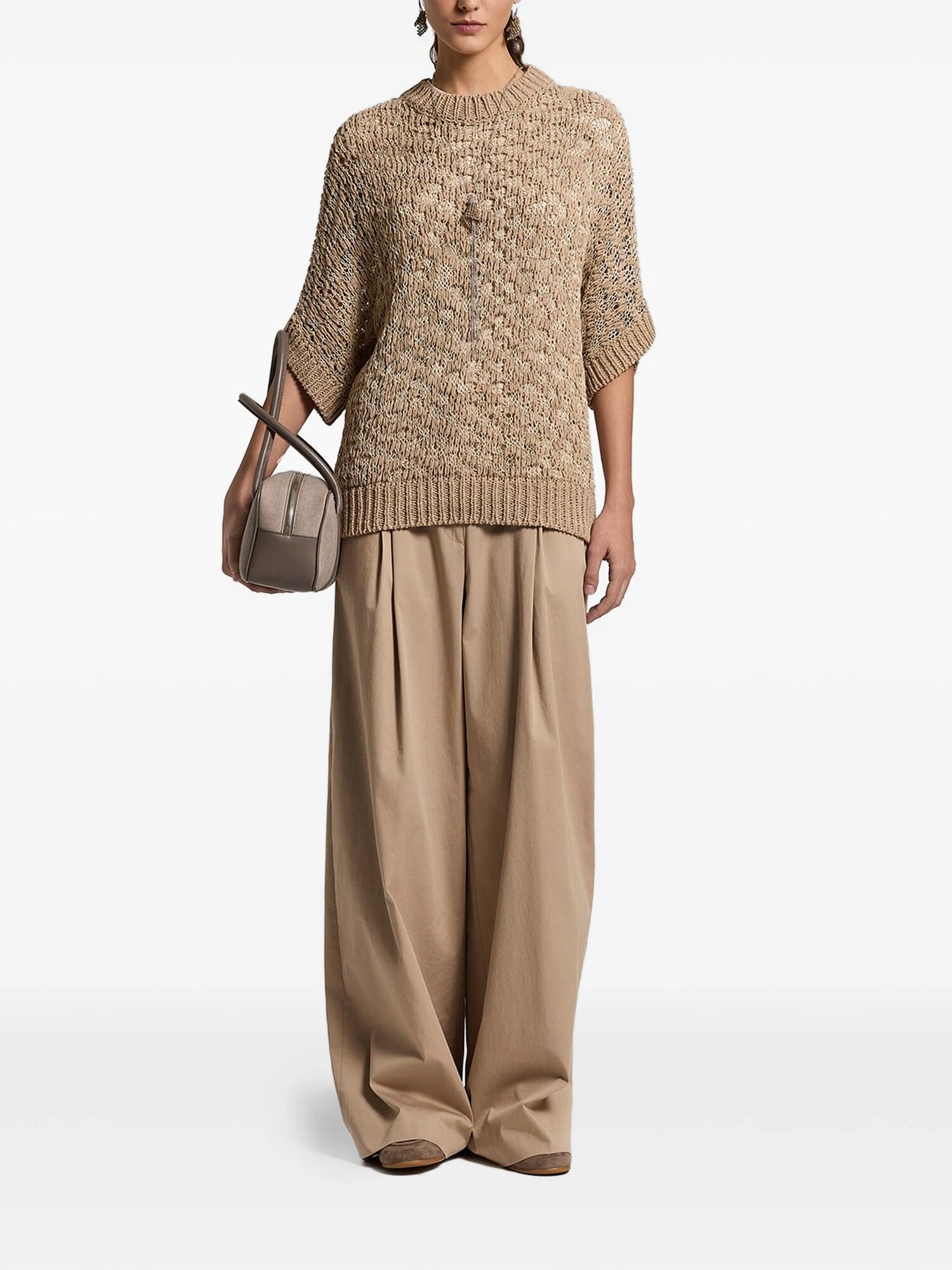 Свитер PESERICO Open-knit short-sleeved sweater, размер 46, , разноцветный — фото 1