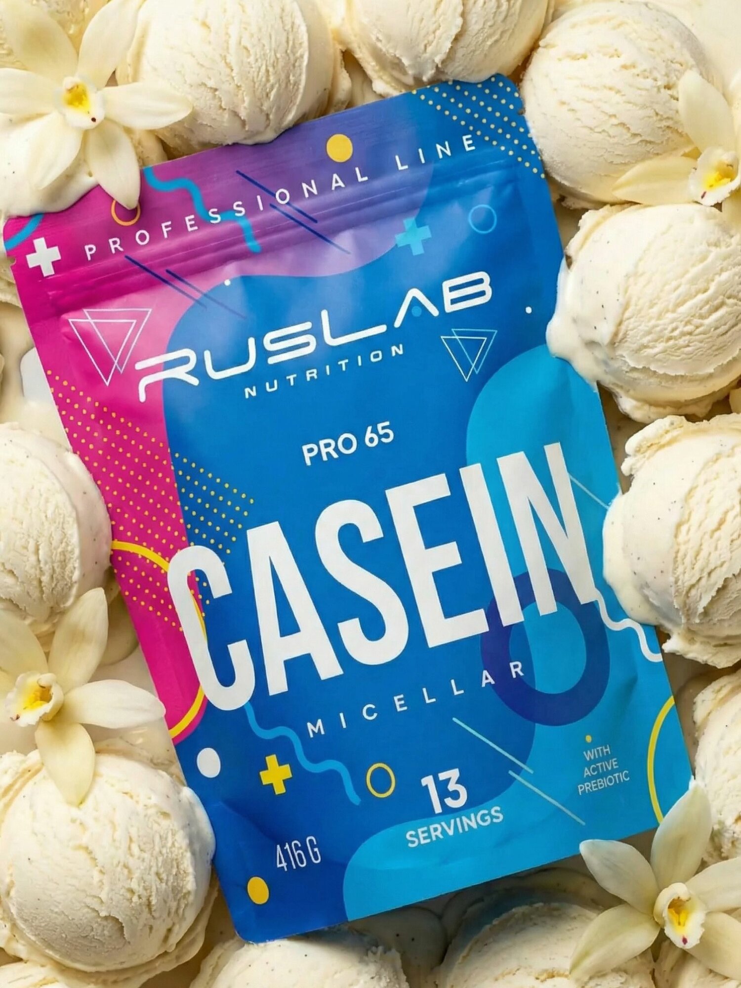 Казеиновый протеин CASEIN PRO 65 (416 гр), ванильное мороженое