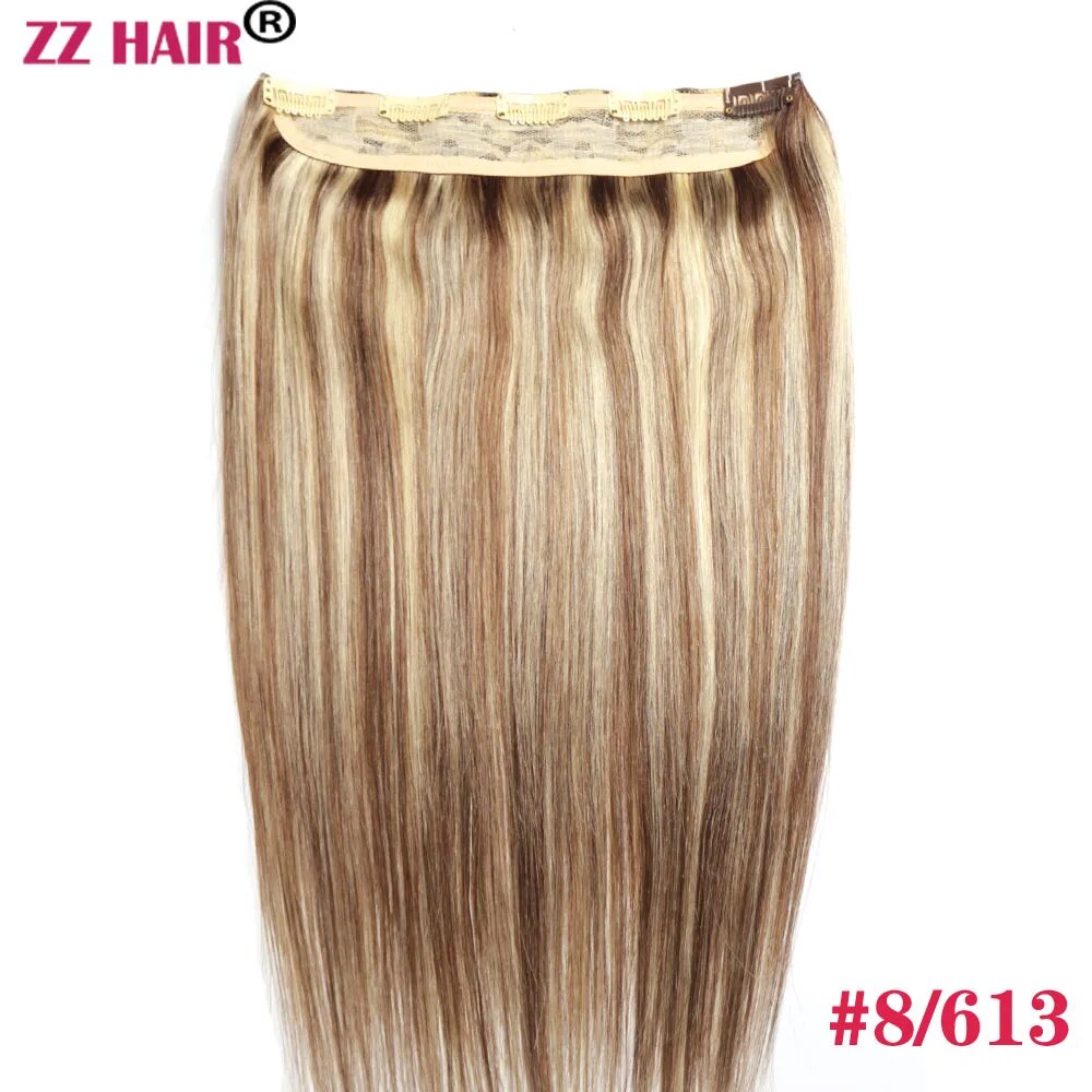 ZZHAIR Прямые волосы с клипсами П8/613, 16 дюймов, 70г