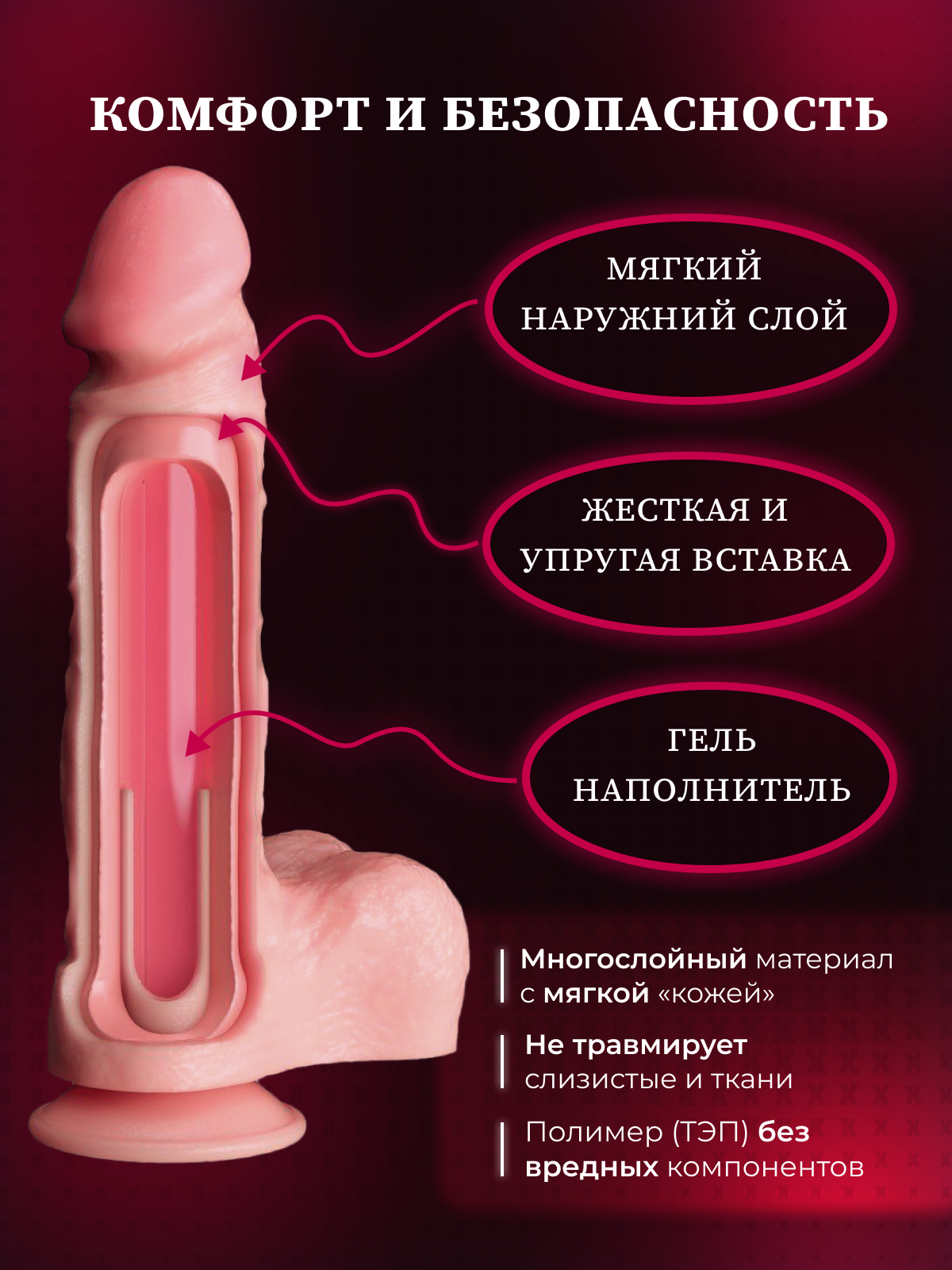 Фаллоимитатор KRAPOLERO, на присоске, реалистичный, 18+, анально-вагинальный