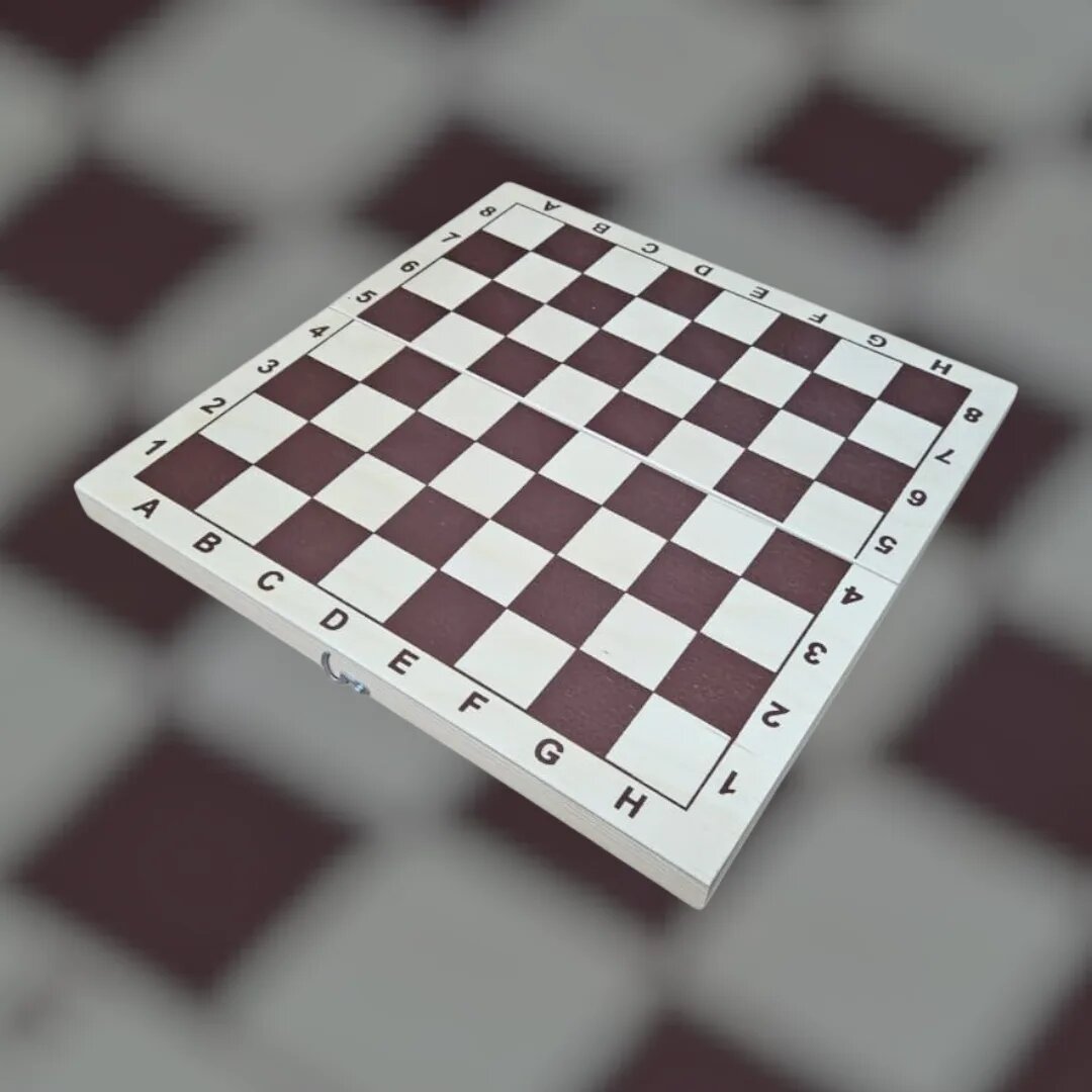 Доска шахматная "Школьная", складная, берёзовая, с замком, 29x29 см (коричневая клетка)