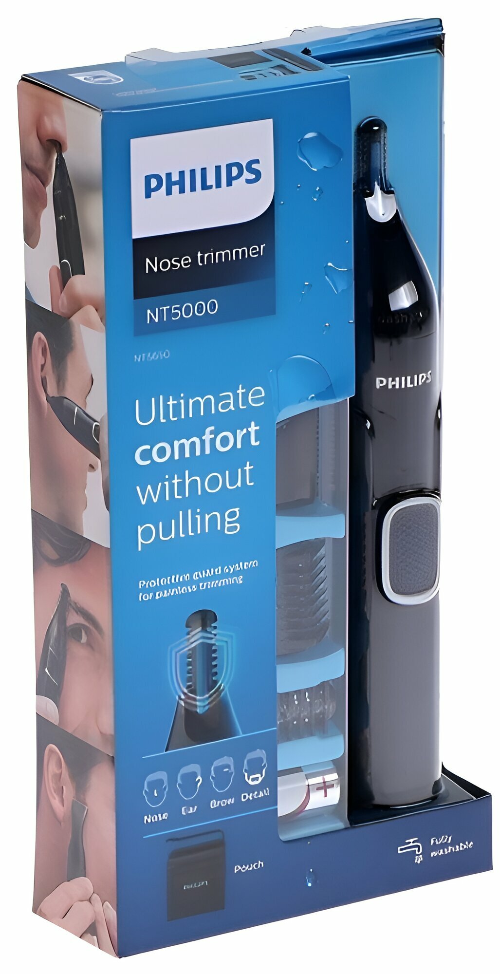 Триммер для волос Philips NT5650/16, для носа и ушей, 1хАА (в комплекте), черный