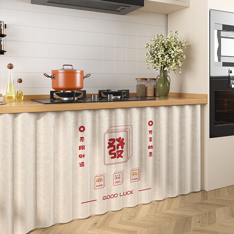 Шторка для шкафа, шторка для дверцы шкафа, шторка-перегородка для шкафа, кухонная шторка на раздвижной направляющей без сверления, пылезащитная и защищающая от мусора шторка.