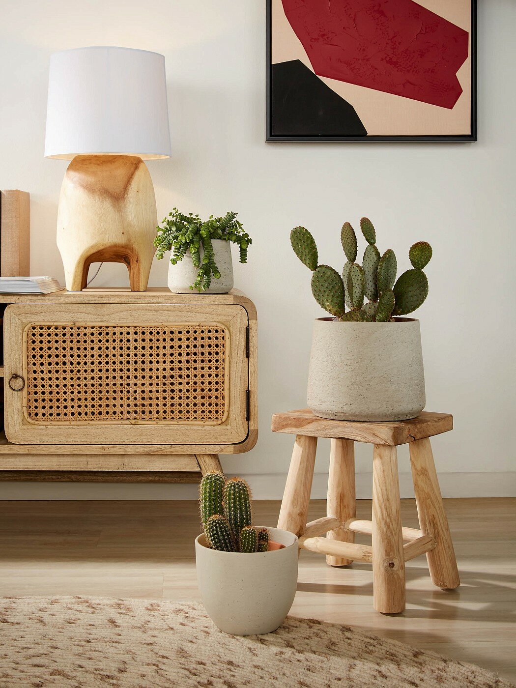 Табурет La Forma "Yumbi", для ног, для туалетного столика, из массива дерева