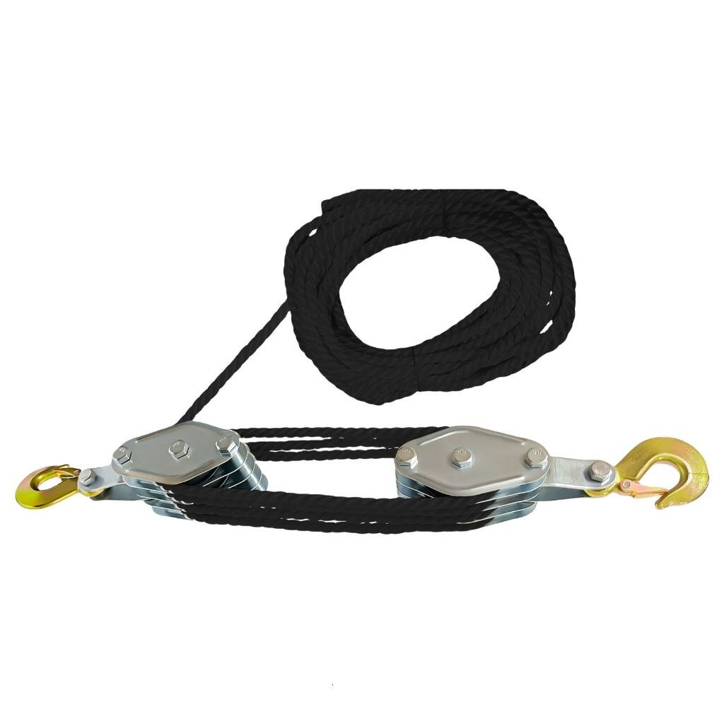 Блок-система с механическим преимуществом, Черная веревка - 4 раунда