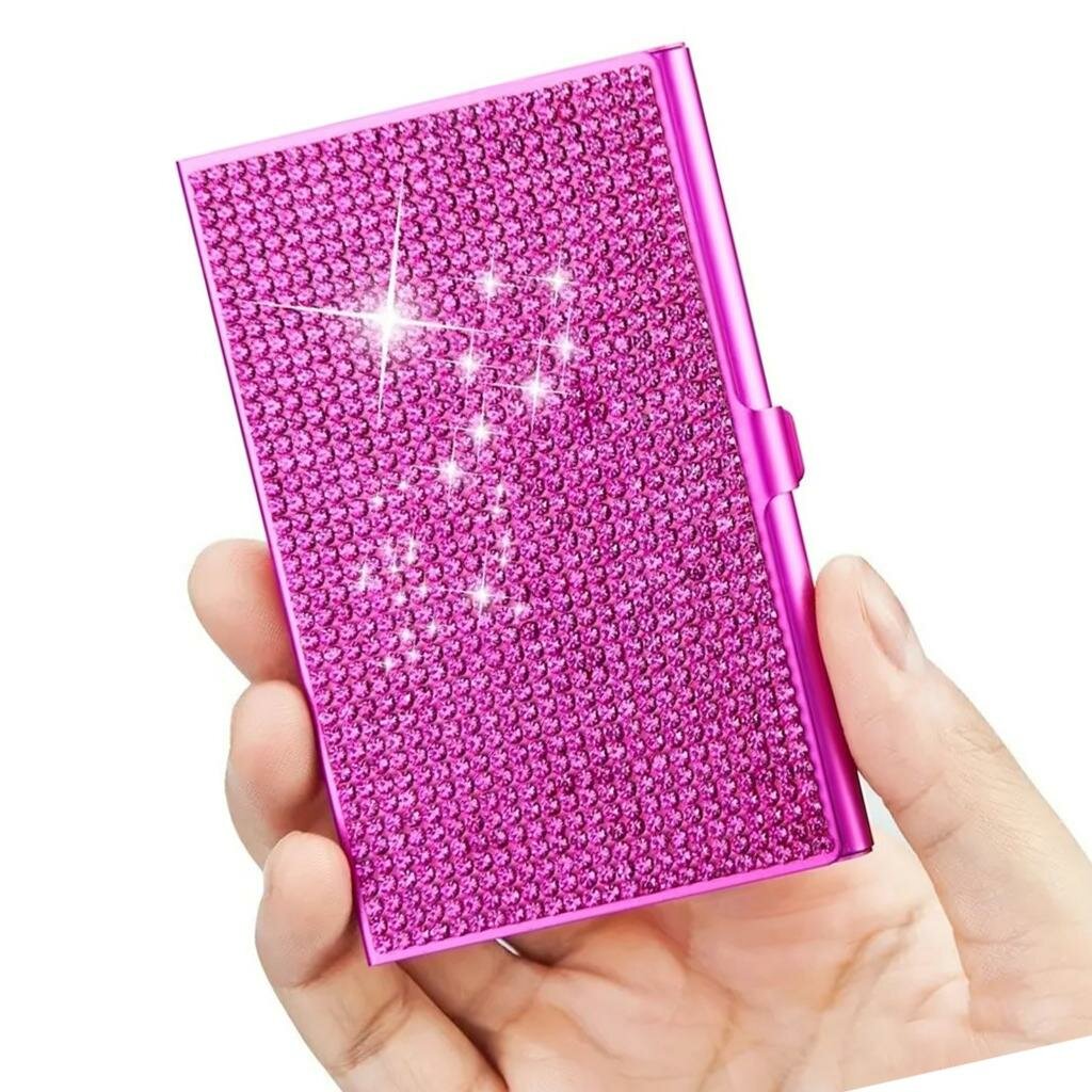 Металлический футляр для визитных карточек, красный