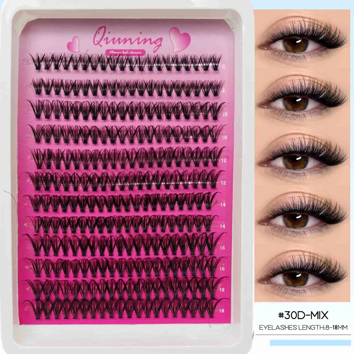 QIUNING LASHES Кластеры ресниц QN-30D