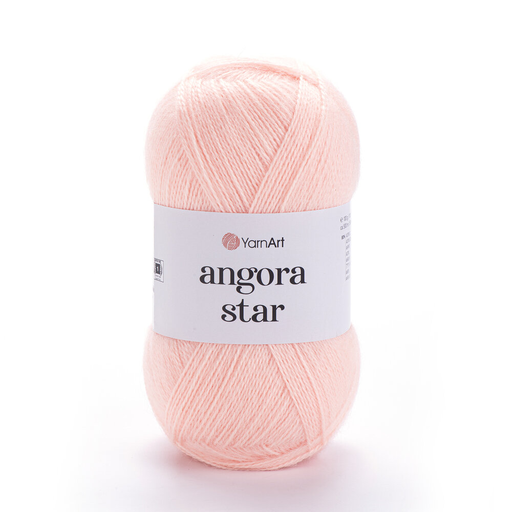 Пряжа для вязания YarnArt Angora Star 204 персиковый 100 гр/500 м 20% тонкая шерсть, 80% акрил
