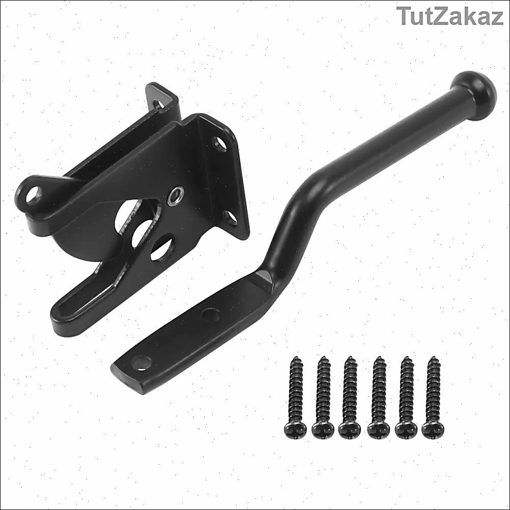 Самоблокирующийся затвор для ворот, автоматический замок с рычагом большой силы для деревянных дверных защелок, стальной черный