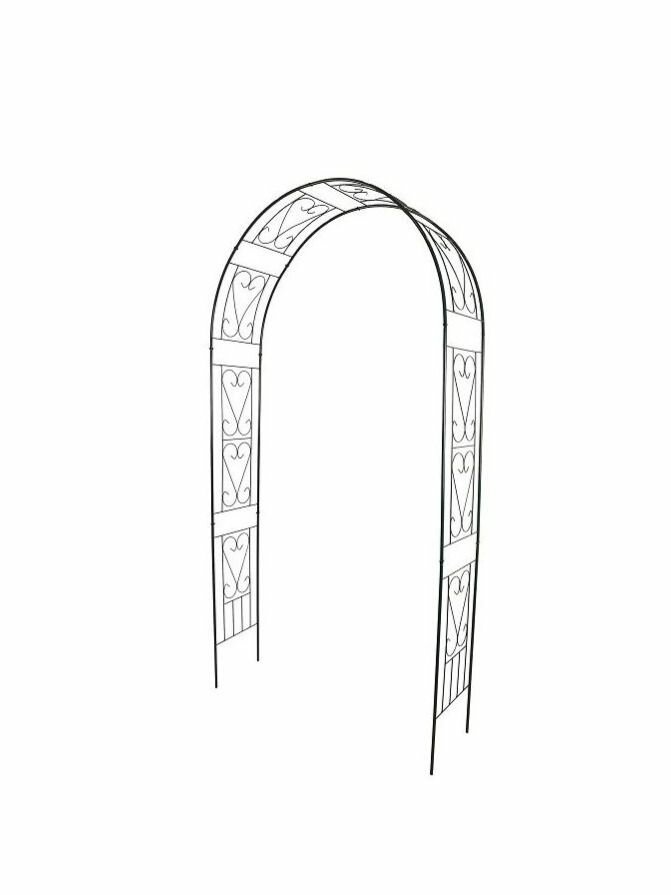 Арка для роз "Усиленная", металл, черная, 240 см x 126 см x 37 см