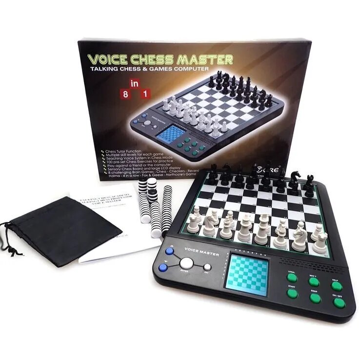 Обучающий компьютер шахматный Voice chess Master - развивающая игра для мальчиков и начинающих шахматистов, 5-7 лет