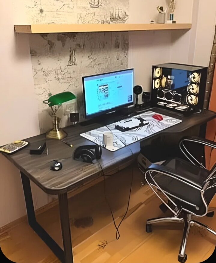 Компьютерный стол из массива сосны в стиле лофт 80Х195 см