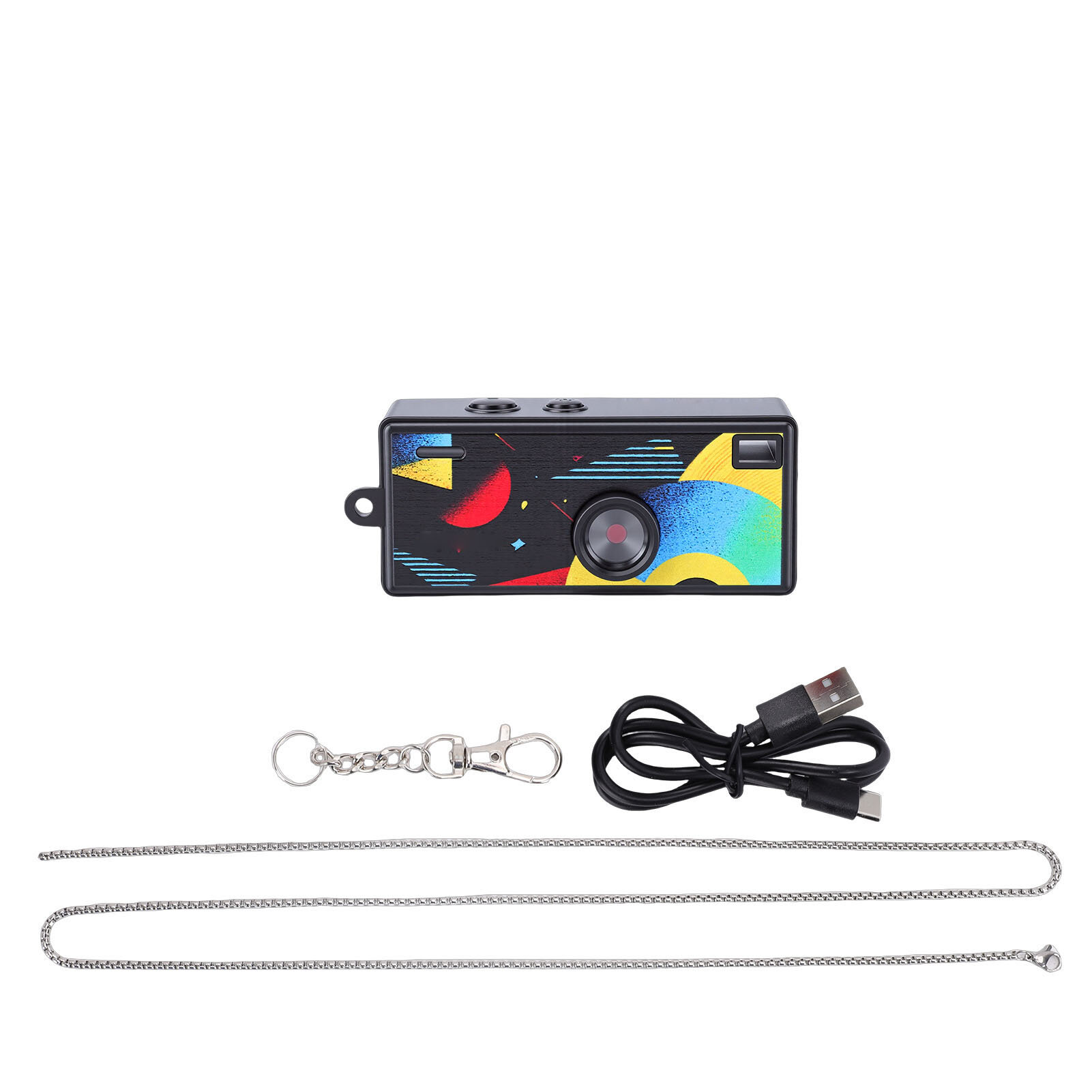 Брелок-видеокамера с HD-видеорегистратором 1080p, цифровой видеокамерой, 0,96-дюймовым дисплеем и длительным временем автономной работы, черный.