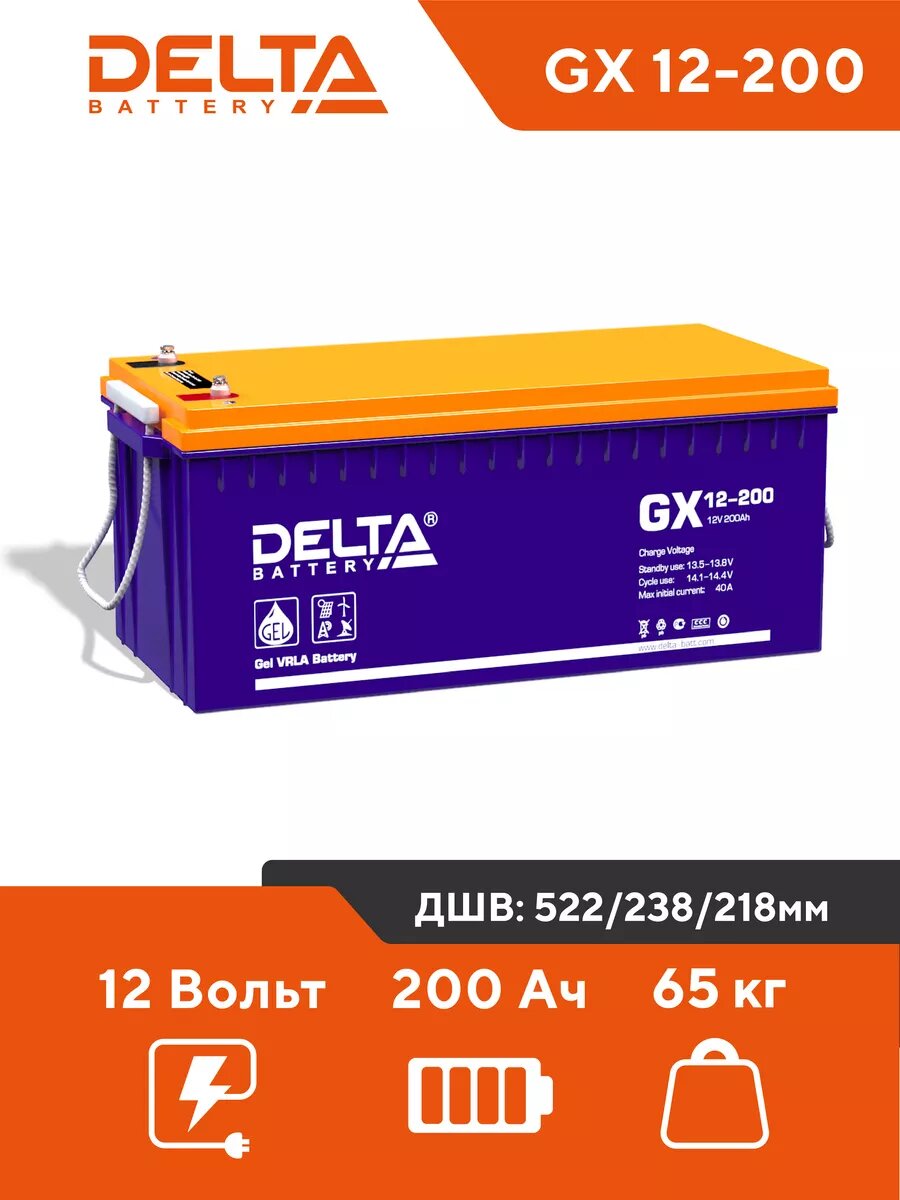 Аккумулятор 12V 200Ah для ИБП GX 12-200