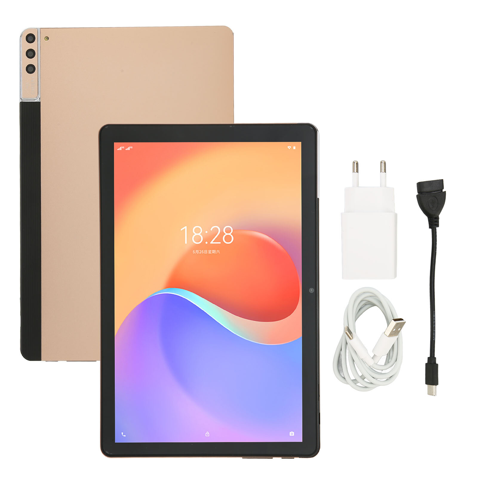 10дюймовый IPSпланшет: 12 ГБ ОЗУ, 128 ГБ ПЗУ, 8ядерный CPU, 5G, WiFi, быстрая зарядка, Android 11.0,