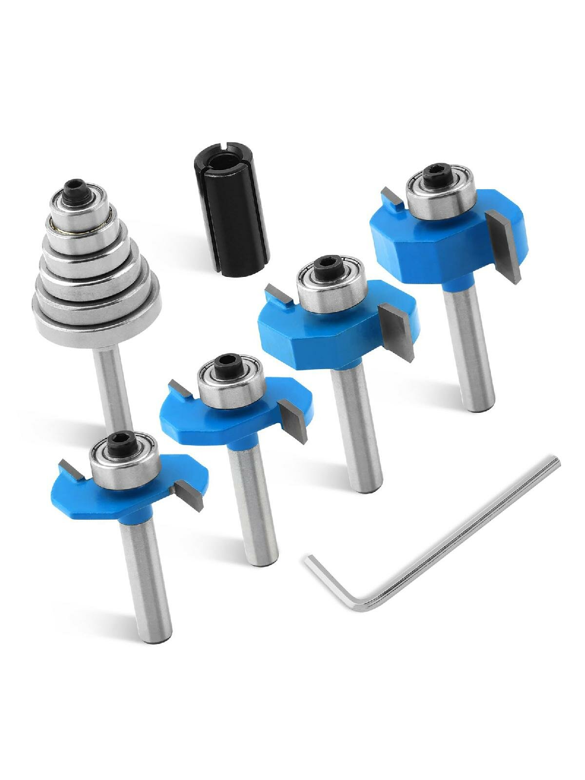 Набор из 7 жестких фрезерных долот с различными подшипниками для нарезания уникальных канавок