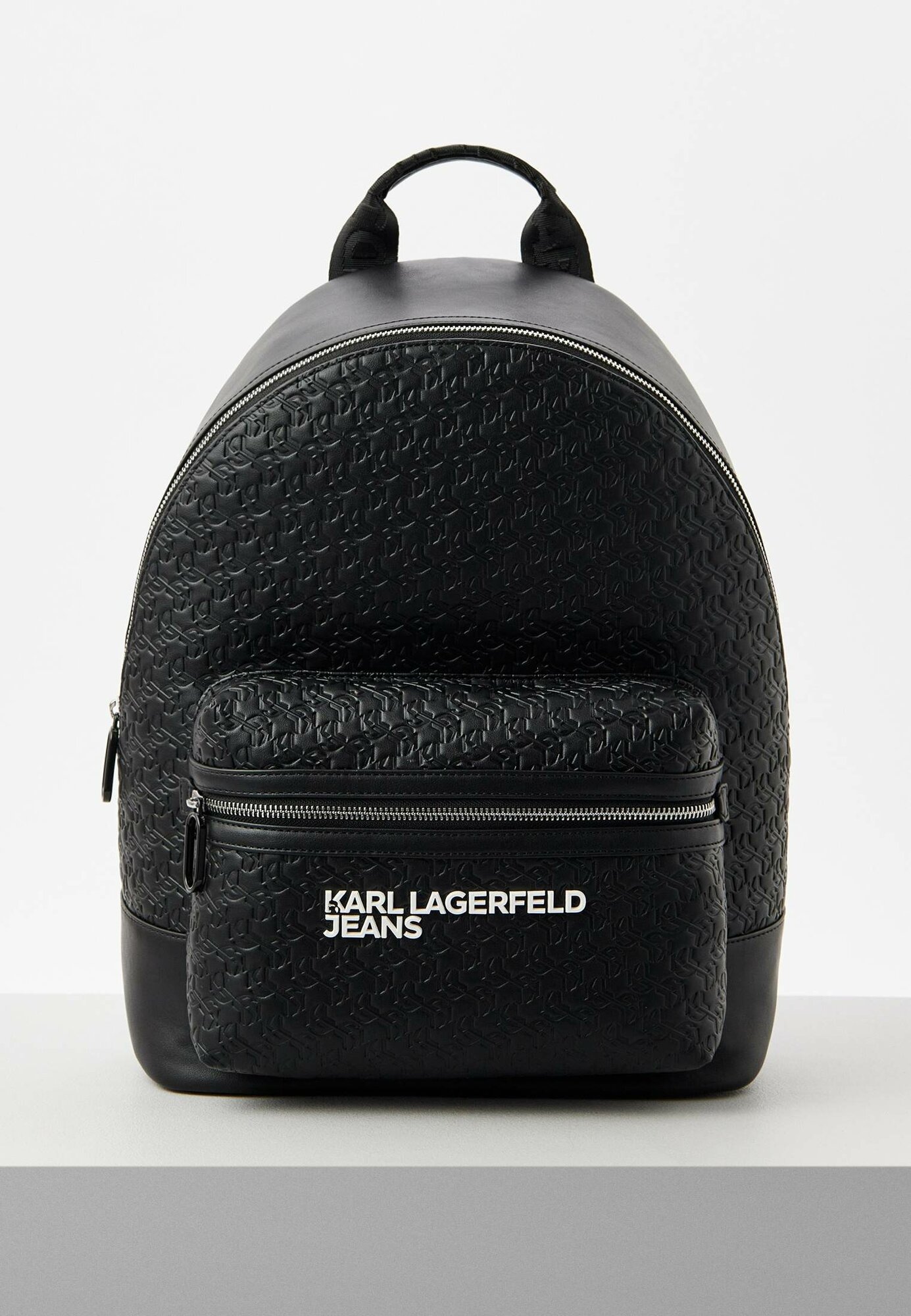 Рюкзак Karl Lagerfeld Jeans ESSENTIAL, для города, черный, искусственная кожа, 20 л