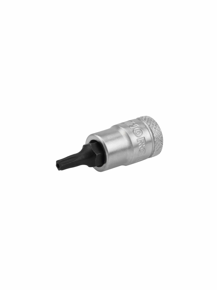 Головка с битой TORX T15 NORGAU Industrial , квадрат 1/4" из стали CrV с шлифованной поверхностью