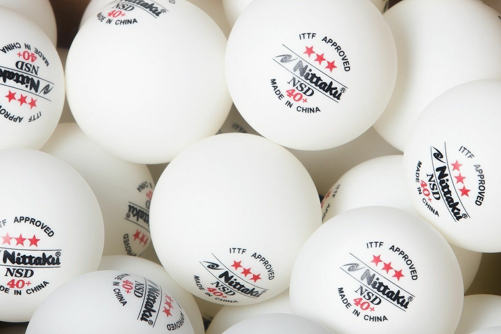 Мячи для настольного тенниса NITTAKU 3*** NSD 40+, белые, 120 шт.