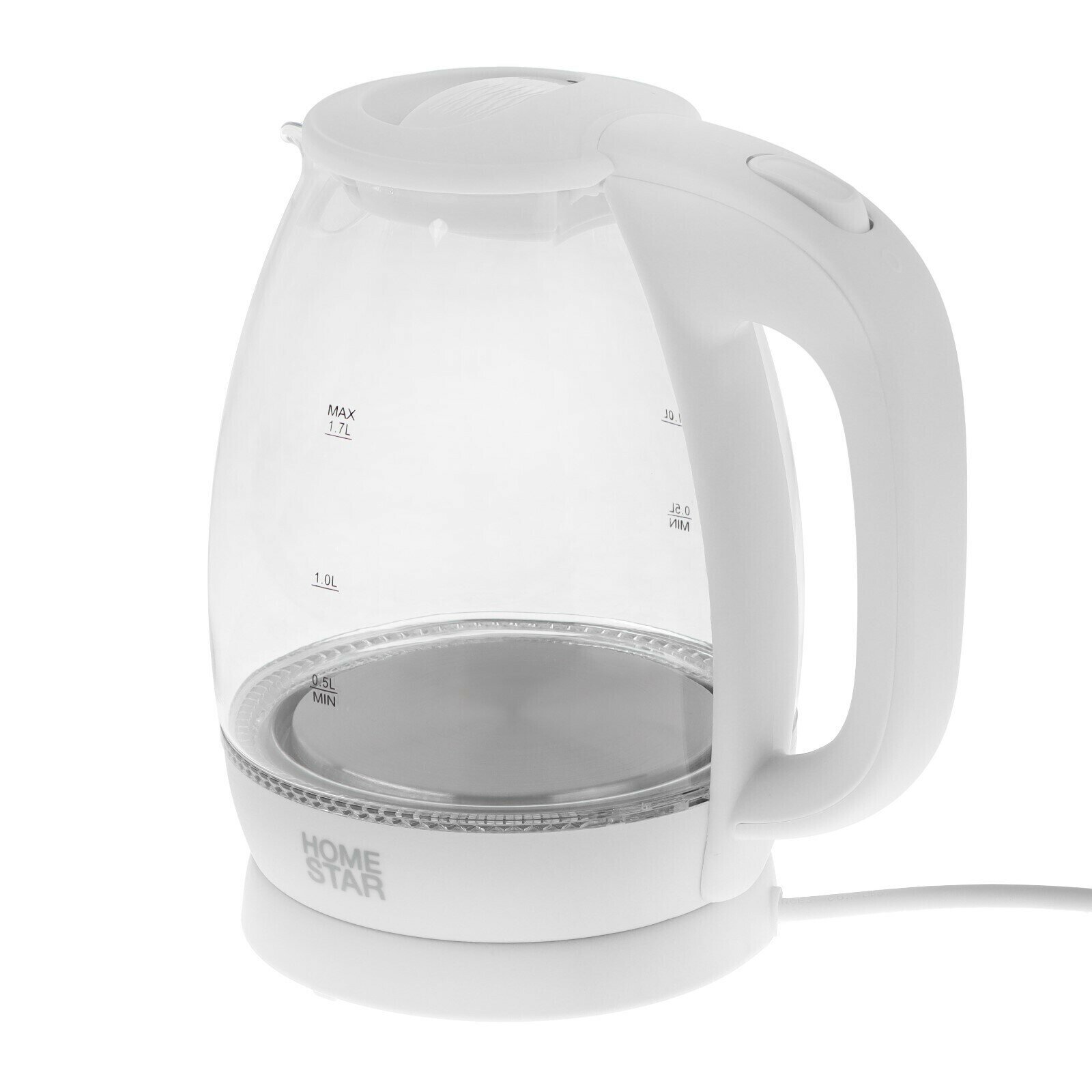 Чайник электрический HOMESTAR HS-1012 белый стекло